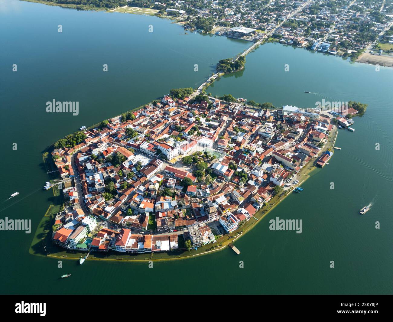 Aerial view of Flores, Guatemala Stock Photo - Alamy