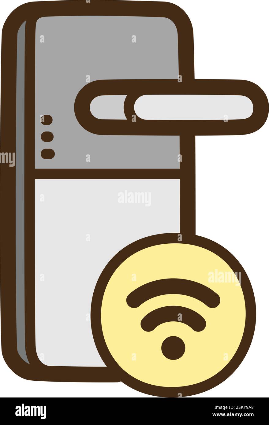 Door lock vector doodle illustration and graphic. Part of home ...