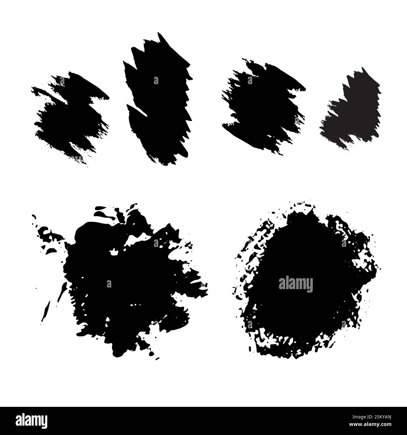 Set of abstract design elements grunge splatters, spots, dots isolated ...