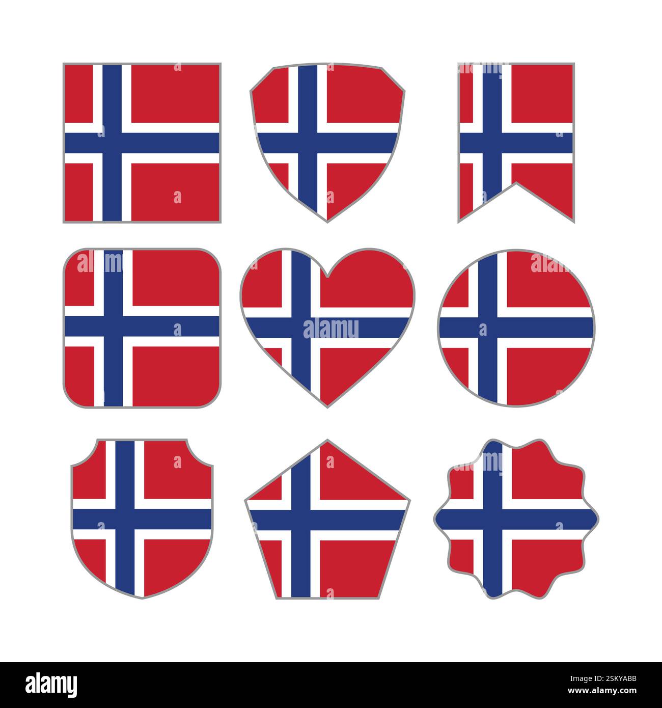 Modern Abstract Shapes of Norway Flag Vector Design Template Stock ...
