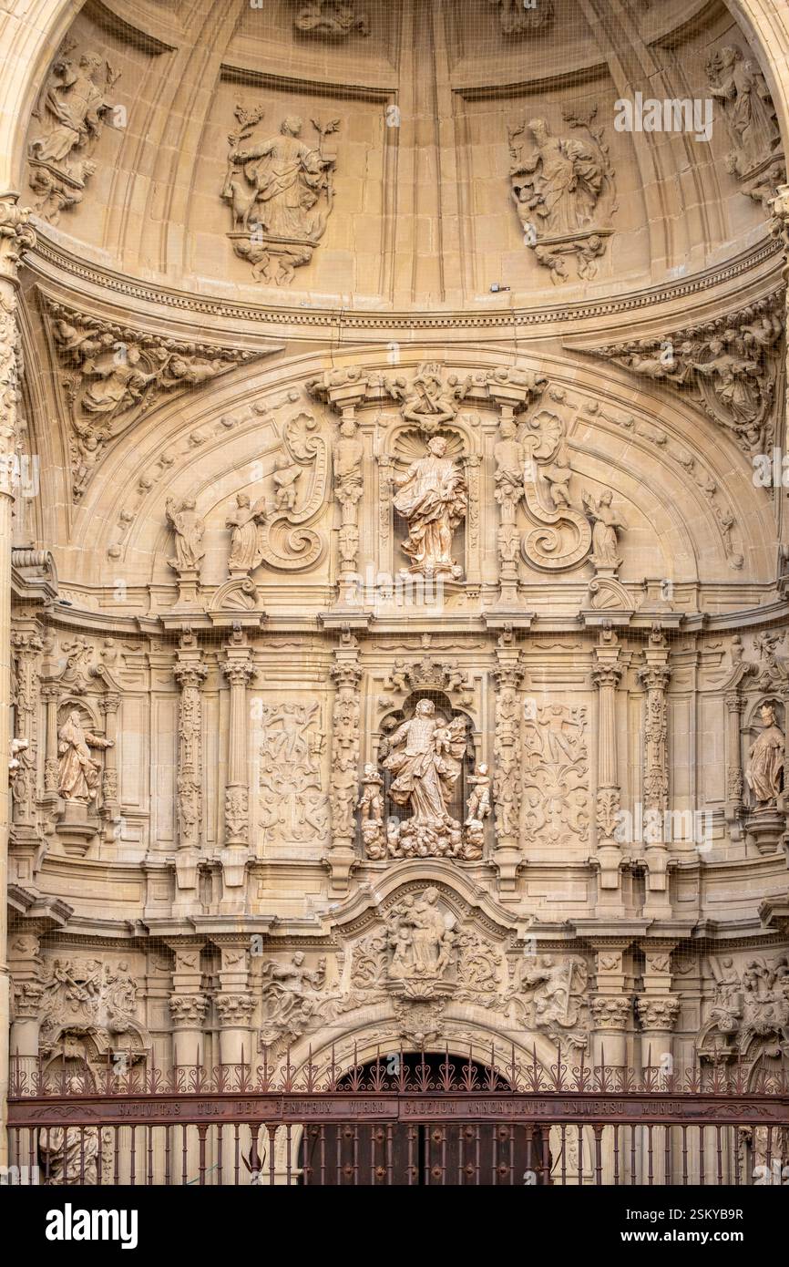 Co-Cathedral of Santa Maria de la Redonda, Riojan Baroque, main facade ...