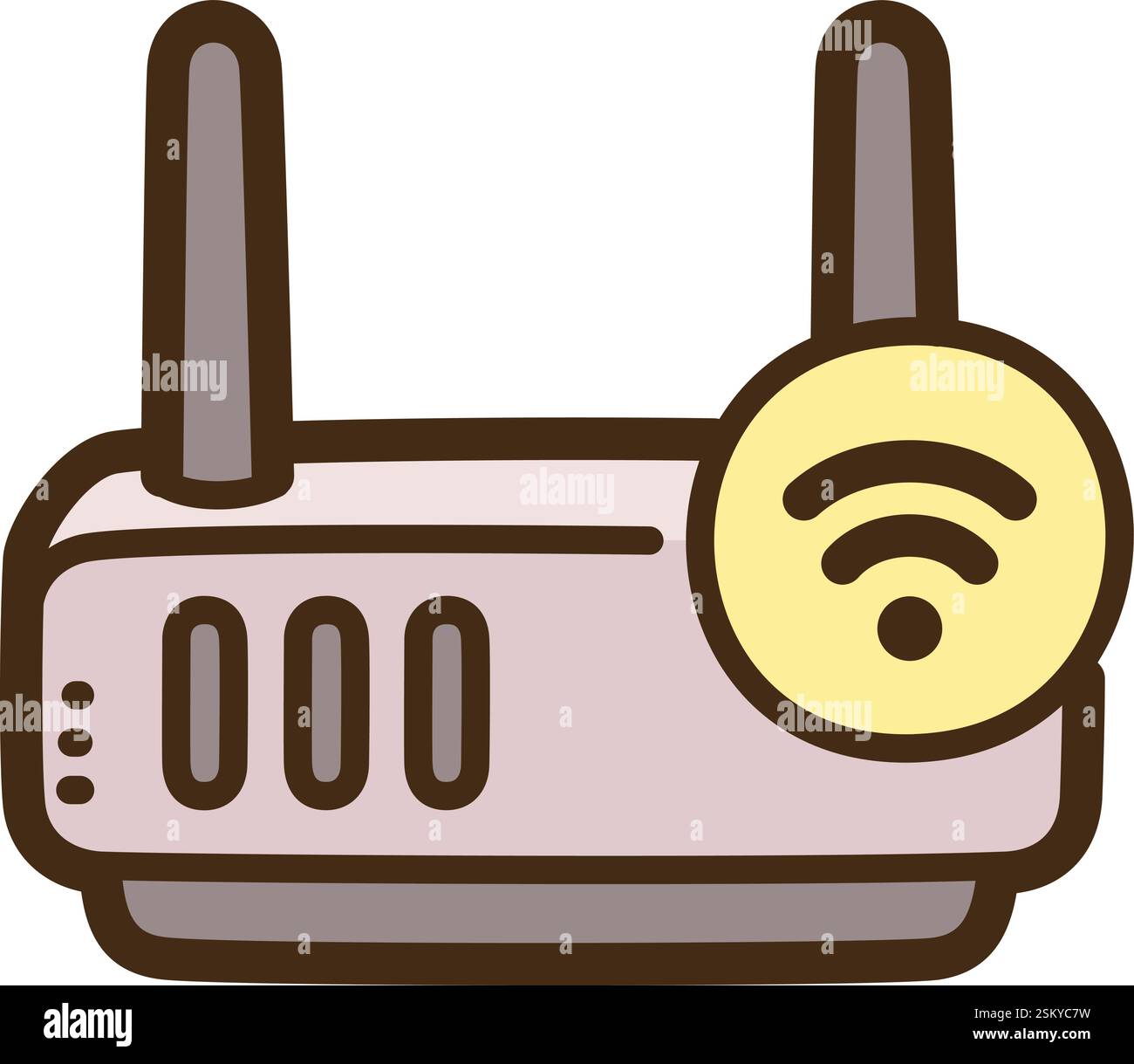 Wifi router vector doodle illustration and graphic. Part of home automation category Stock ...