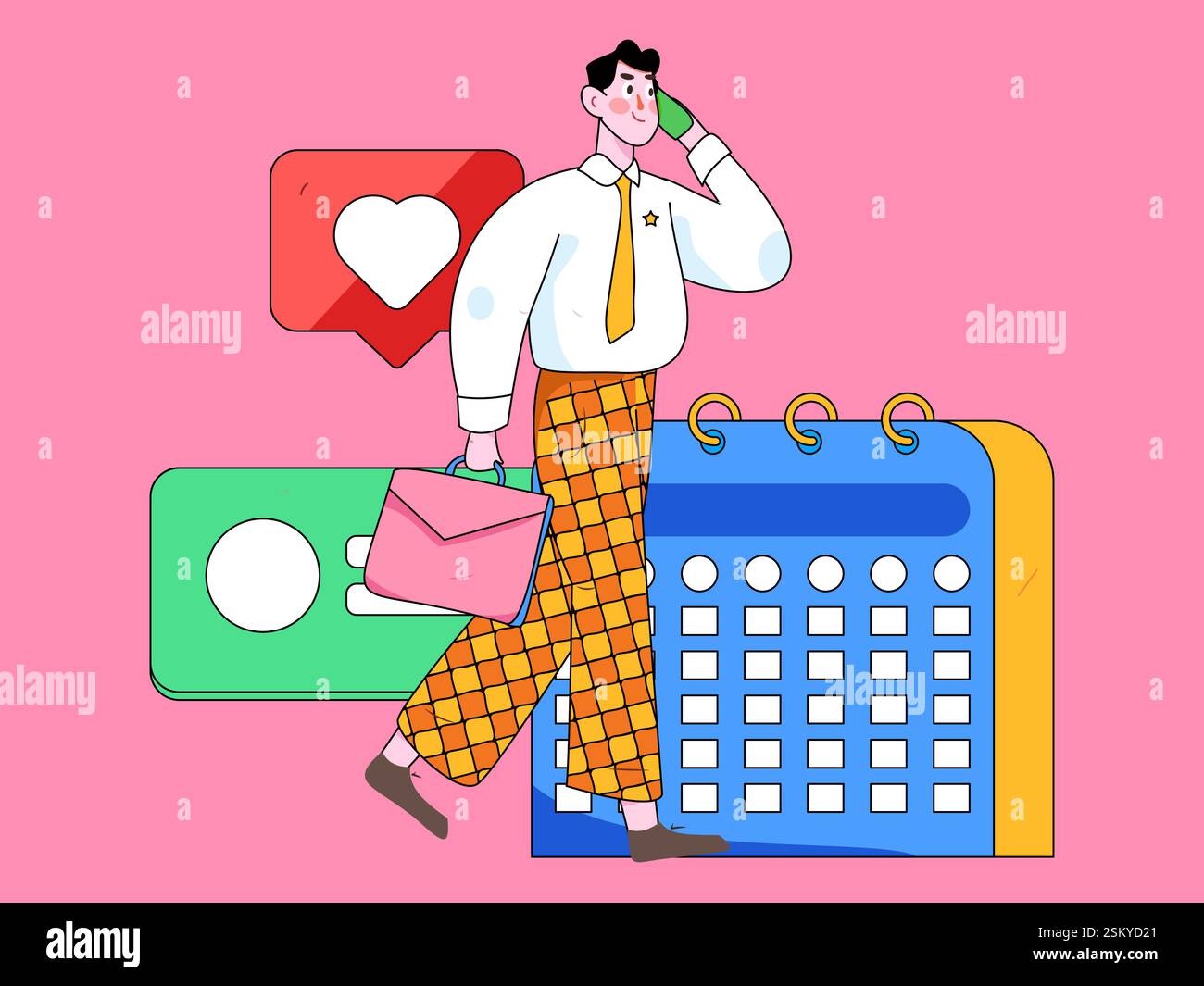 Notification announcement vector creative flat hand drawn illustration ...