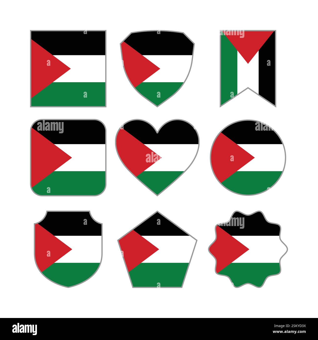 Modern Abstract Shapes of Palestine Flag Vector Design Template Stock ...