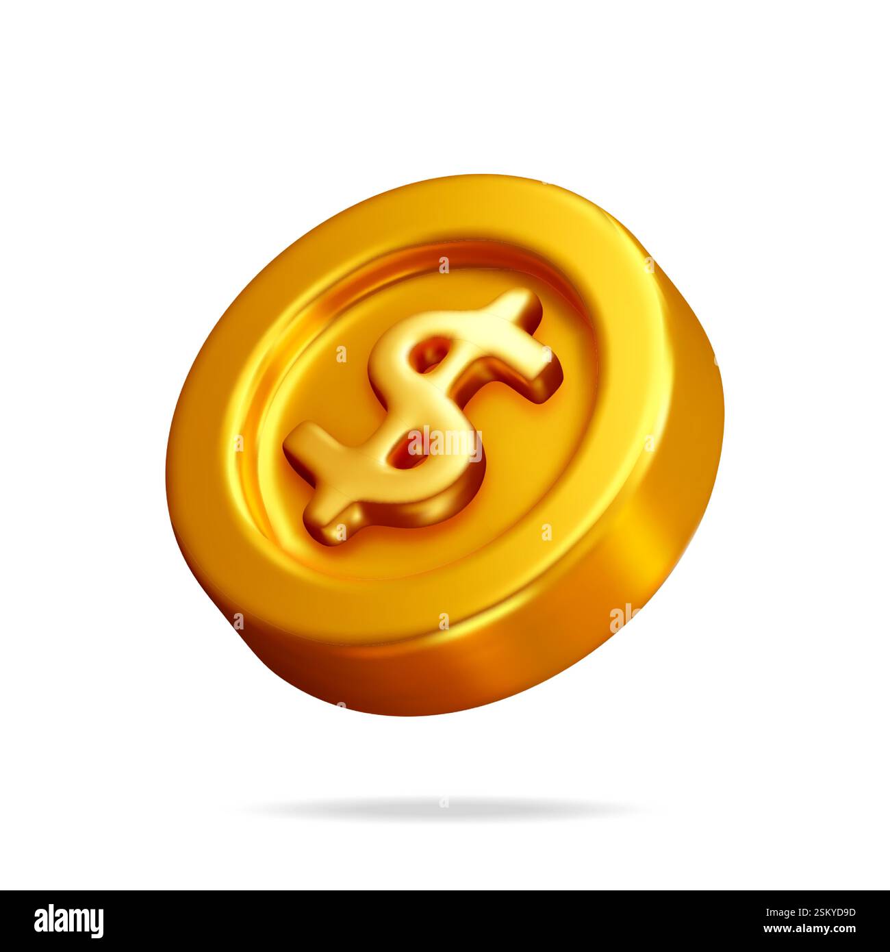 3D gold coin with dollar sign icon isolated Stock Vector Image & Art ...