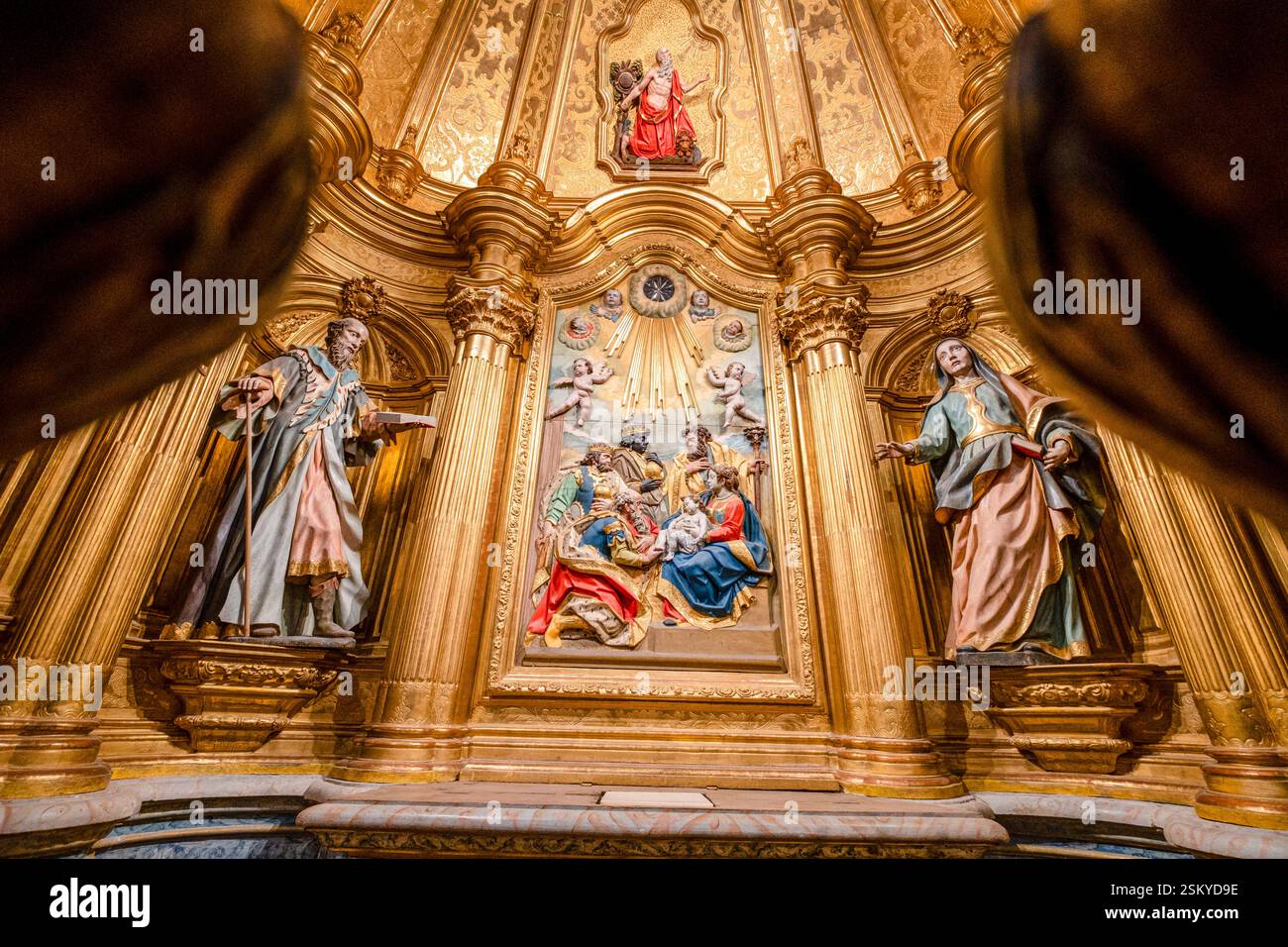 Retable of the Kings, rococo style, 18th century, cathedral of Santa ...
