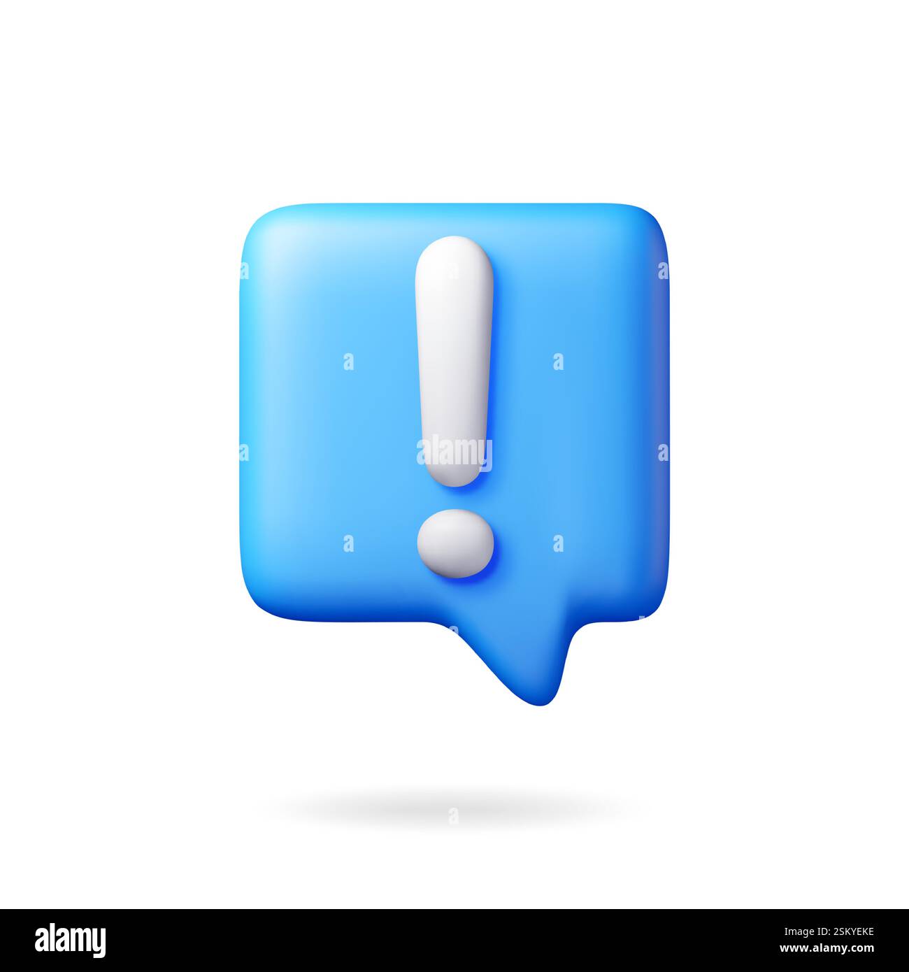 3D exclamation mark in white square chat bubble Stock Vector Image ...