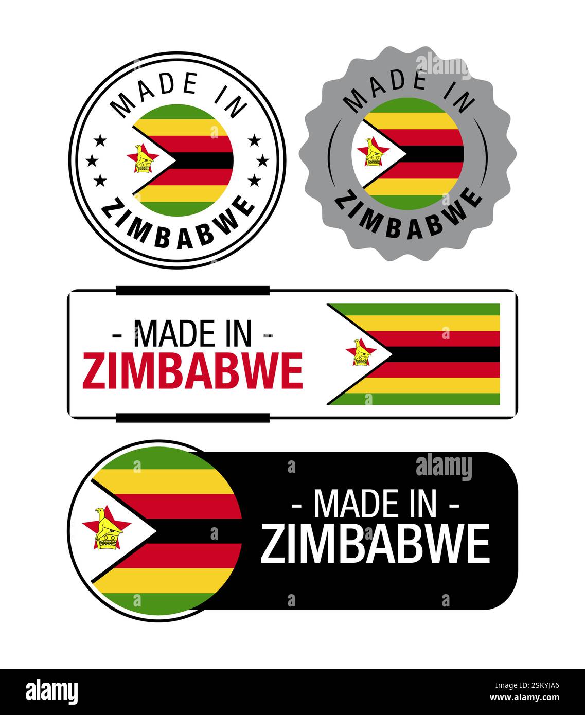 Flag of the zimbabwe Stock Vector Images - Alamy