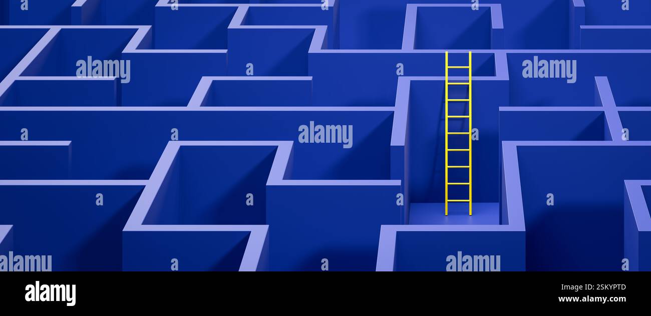 Concept - solving a complex problem by thinking out of the box or ...