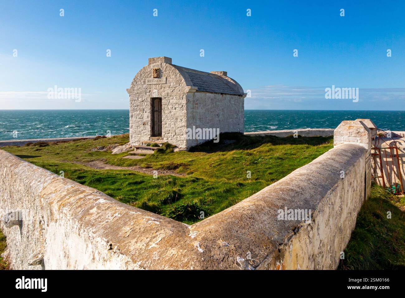 Buildings at the redundant fog warning station at North Stack on the ...