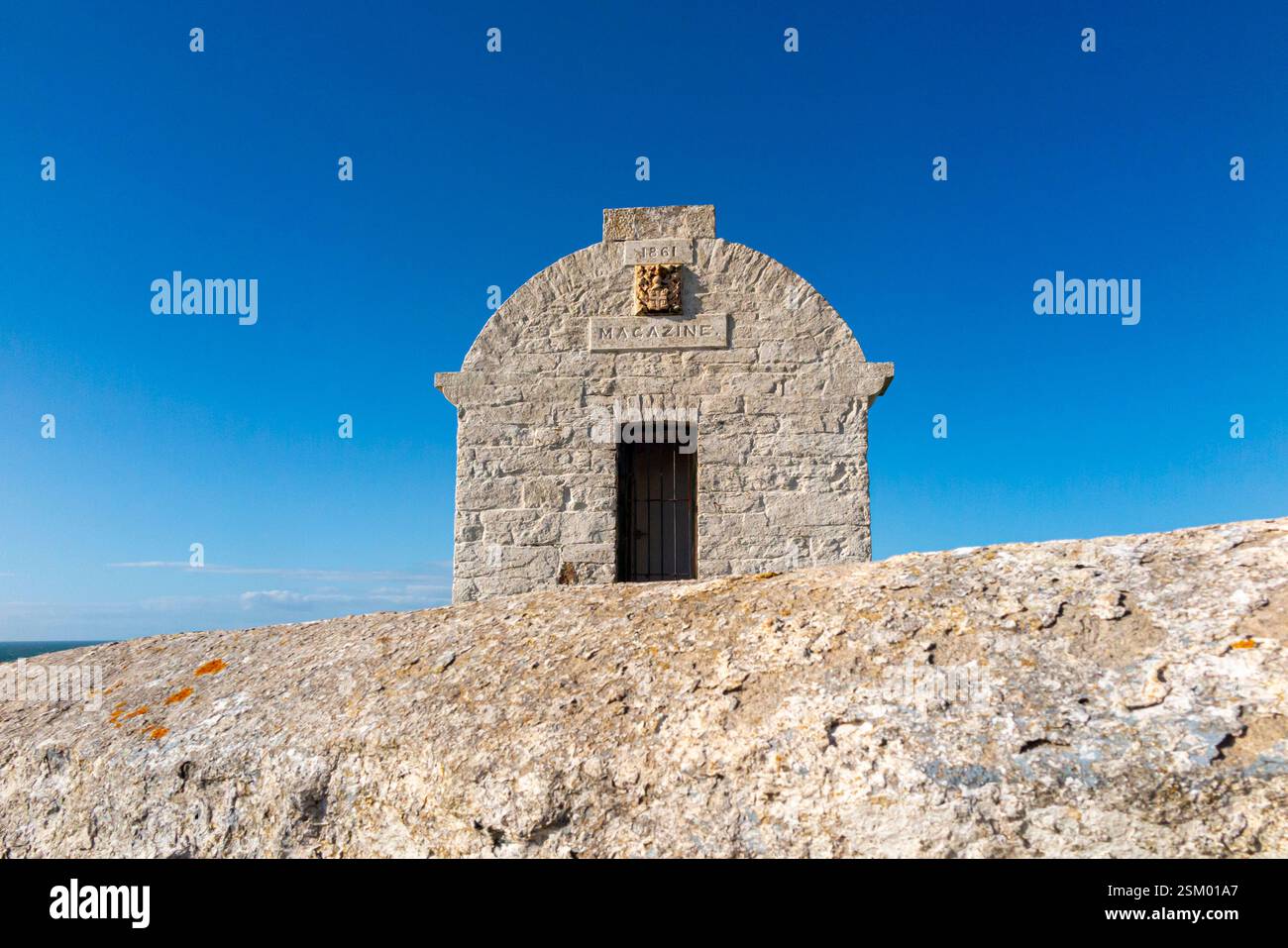 Buildings at the redundant fog warning station at North Stack on the ...