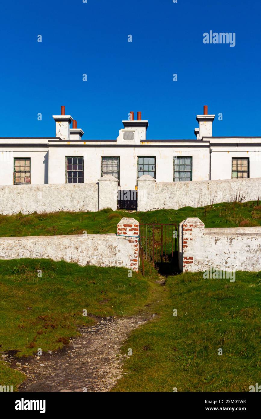 Buildings at the redundant fog warning station at North Stack on the ...