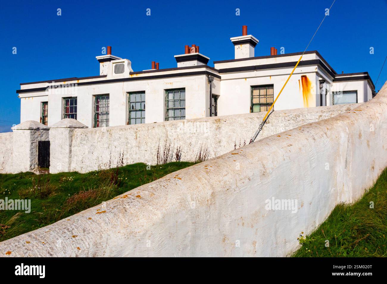 Buildings at the redundant fog warning station at North Stack on the ...