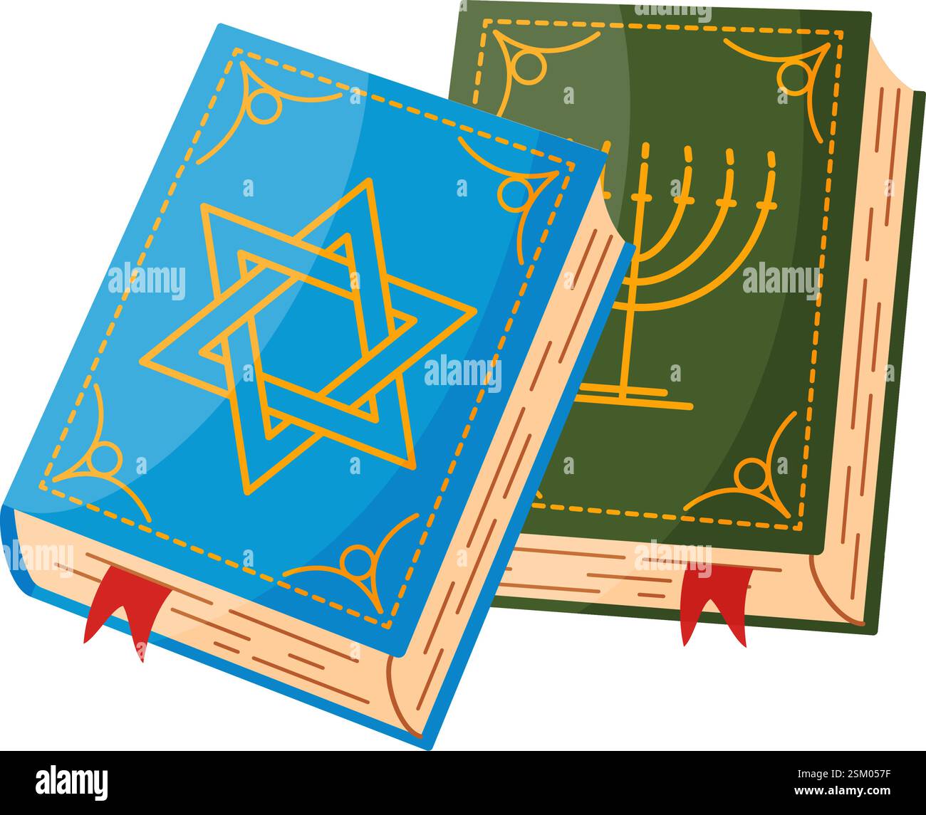 Jewish Torah Books hand drawn trendy flat style isolated icon. Israel ...