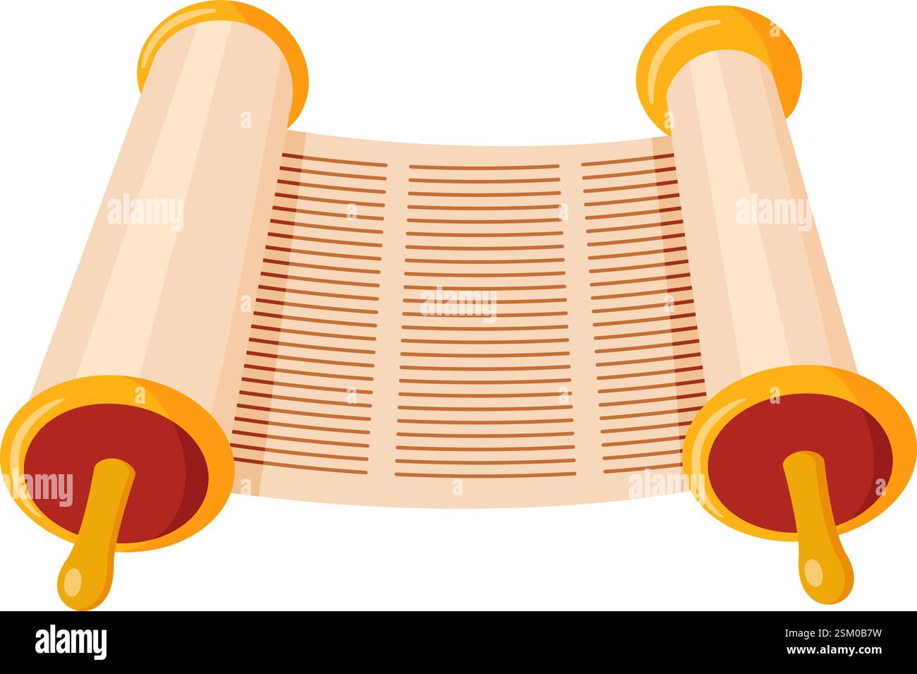 Torah scroll Hand drawn trendy flat style isolated icon. Ancient Jewish ...