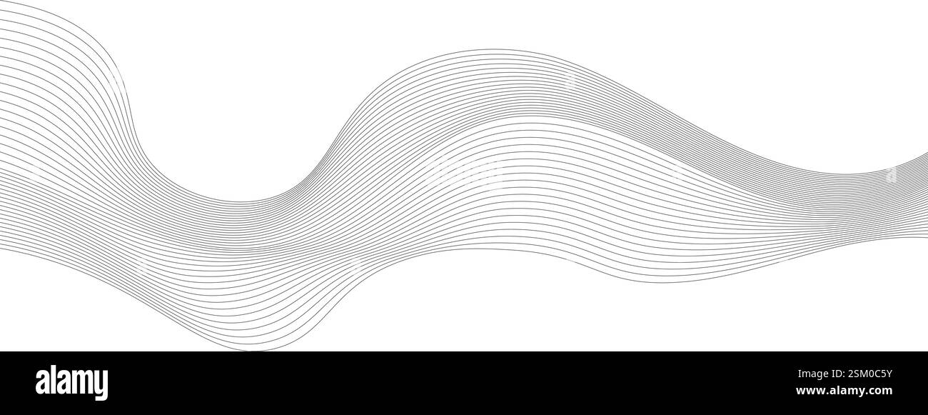 Black and white wavy line pattern. Vector illustration Stock Vector ...