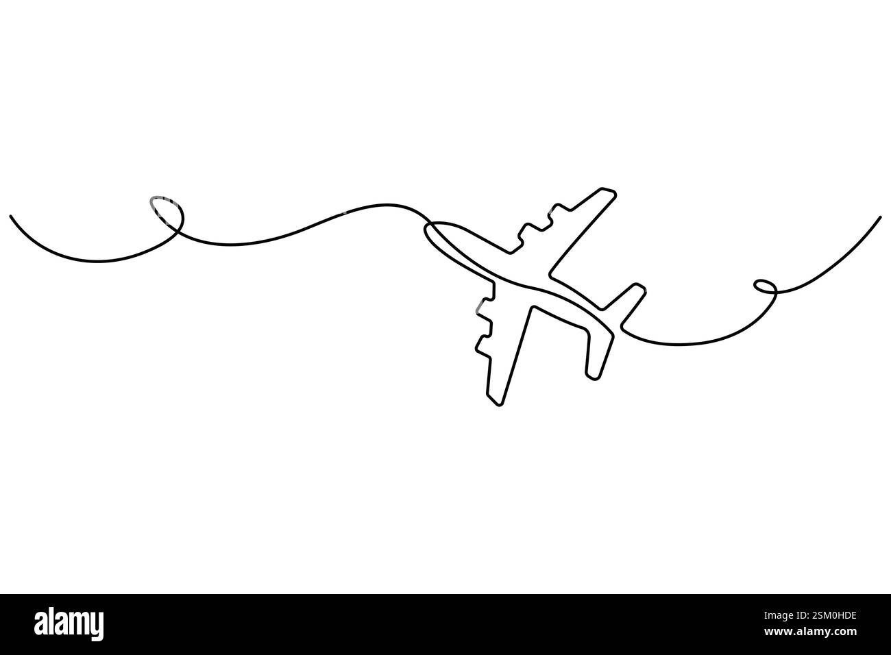 Continuous line drawing of Airplane vector with transparent background ...