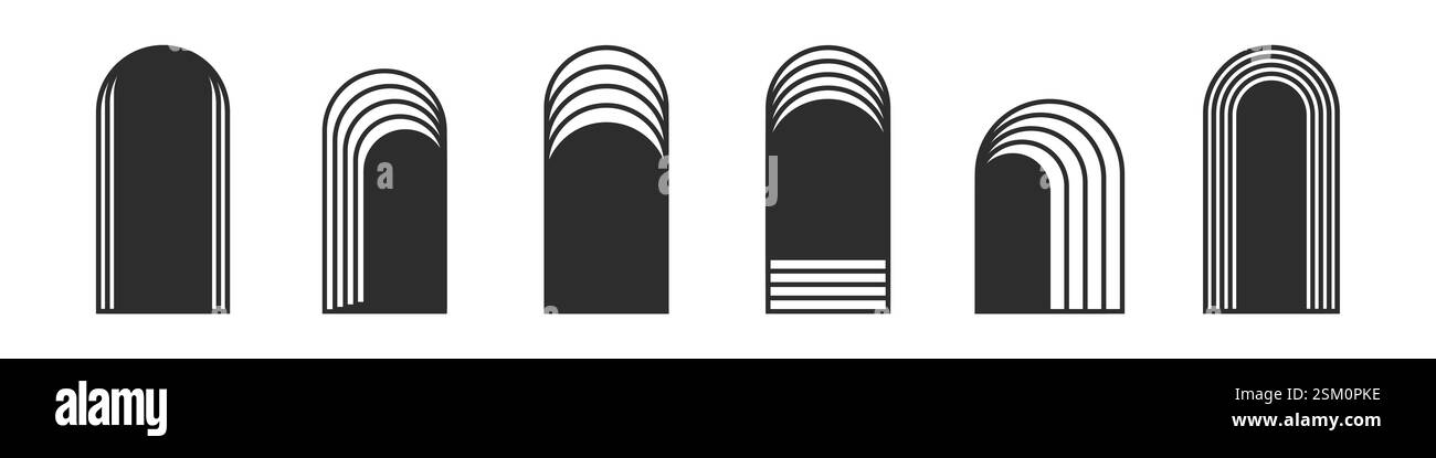 Minimalist decorative aesthetic arch frame, vector linear design ...