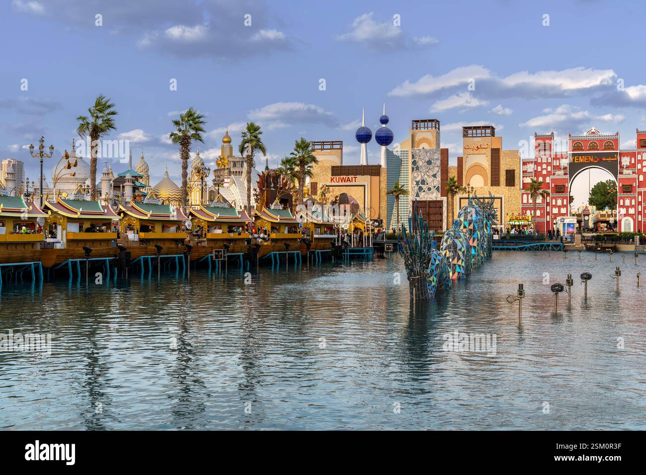 Floating market of Asian foods surrounding Dragon Lake at Global ...