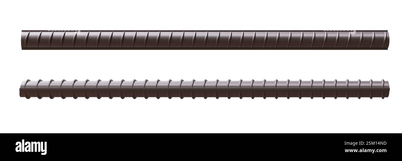 Reinforcement steel bars. Building armature isolated on white, top view ...