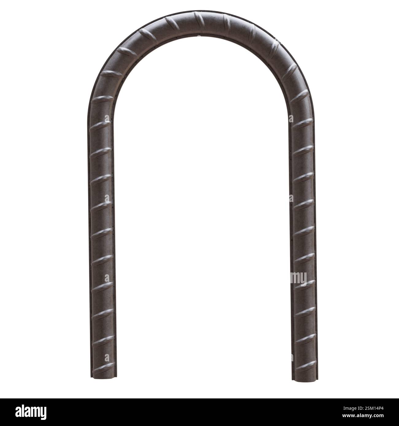 Reinforcement steel bar with curve. Building armature isolated on white ...