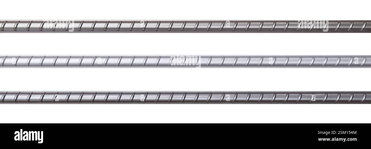 Reinforcement steel bars. Building armature isolated on white, top view ...