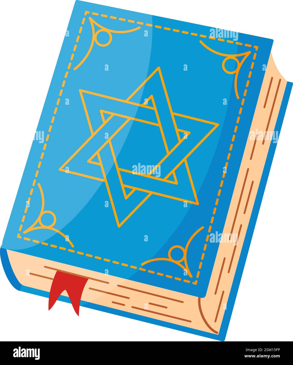 Jewish Torah Book hand drawn trendy flat style isolated icon. Israel ...