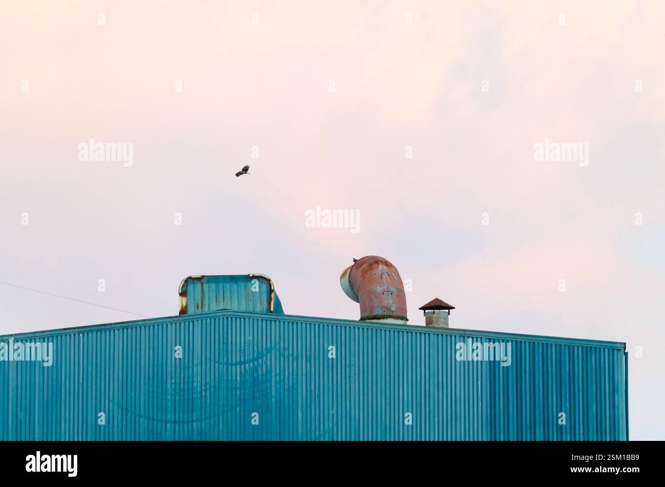 Blue shipyard with exhaust in an Industrial area of Malpe, India Stock ...