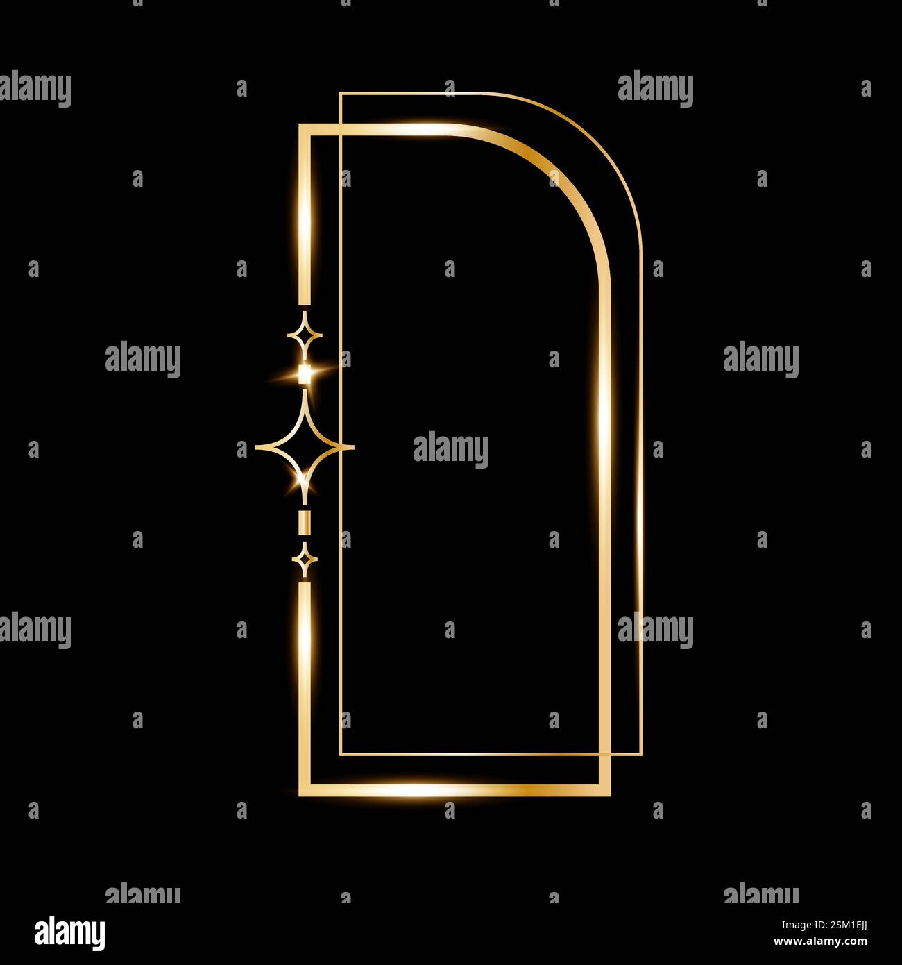 Star glare golden arch geometric frame shape, Vector golden minimalist ...
