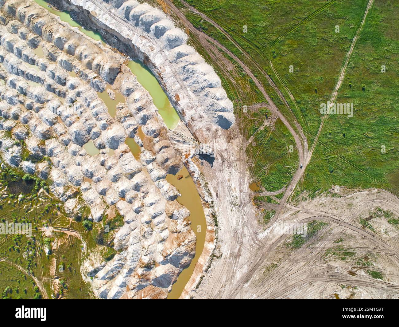 Limestone quarry environmental recultivation process Stock Photo - Alamy