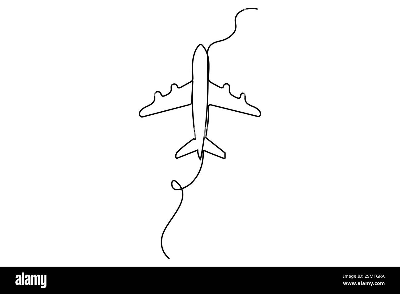 Continuous line drawing of Airplane vector with transparent background ...