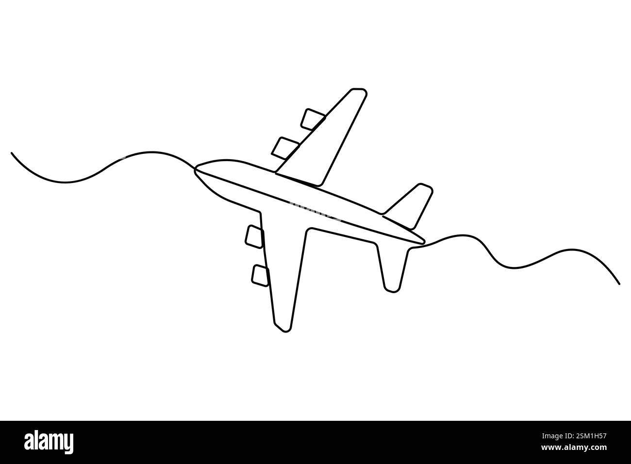 Continuous line drawing of Airplane vector with transparent background ...