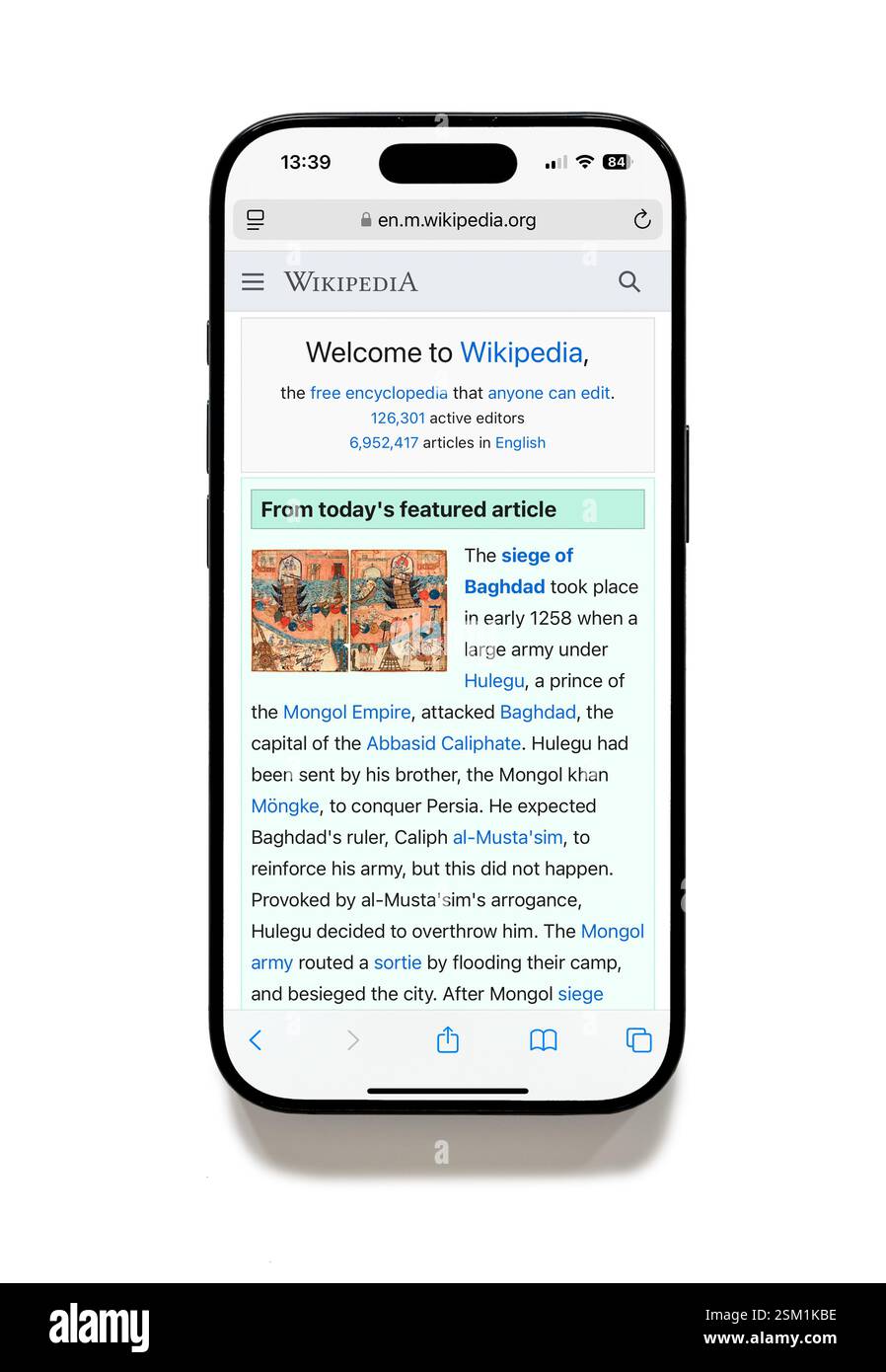 Wikimedia website on an iPhone 16 Plus Stock Photo - Alamy