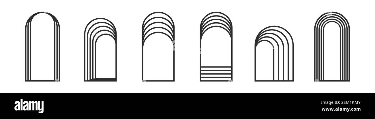 Minimalist decorative aesthetic arch frame, vector linear design ...