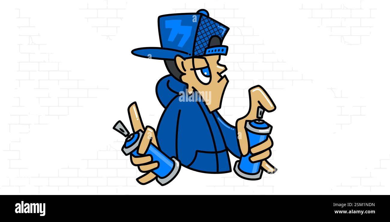 Cartoon Old School Graffity Style Hip Hop Character Design Of Graffiti ...