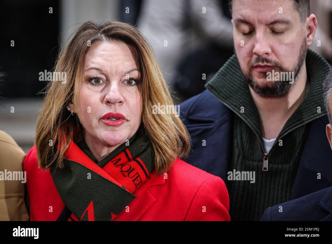 London, UK. 12th Feb 2025. Emma Webber speaks to press, Dr. Sanjoy ...