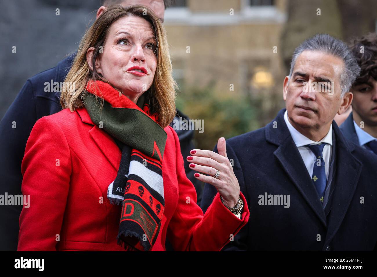 London, UK. 12th Feb 2025. Emma Webber speaks to press, Dr. Sanjoy ...