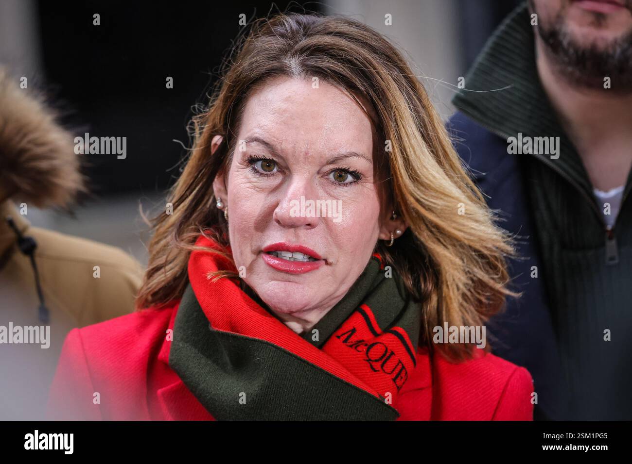London, UK. 12th Feb 2025. Emma Webber speaks to press, Dr. Sanjoy ...