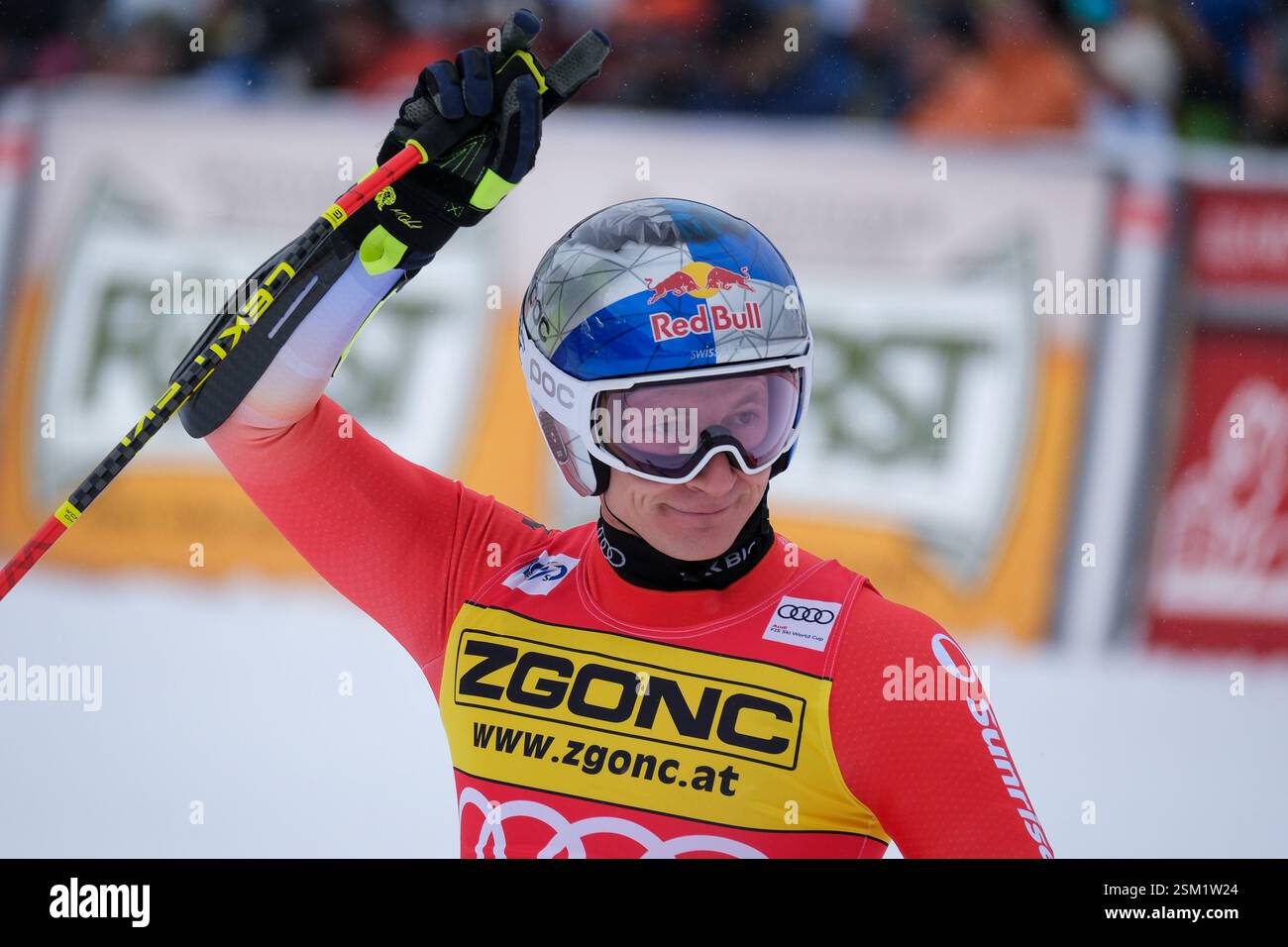 Marco Odermatt of Team Switzerland competes during the Audi FIS Alpine ...