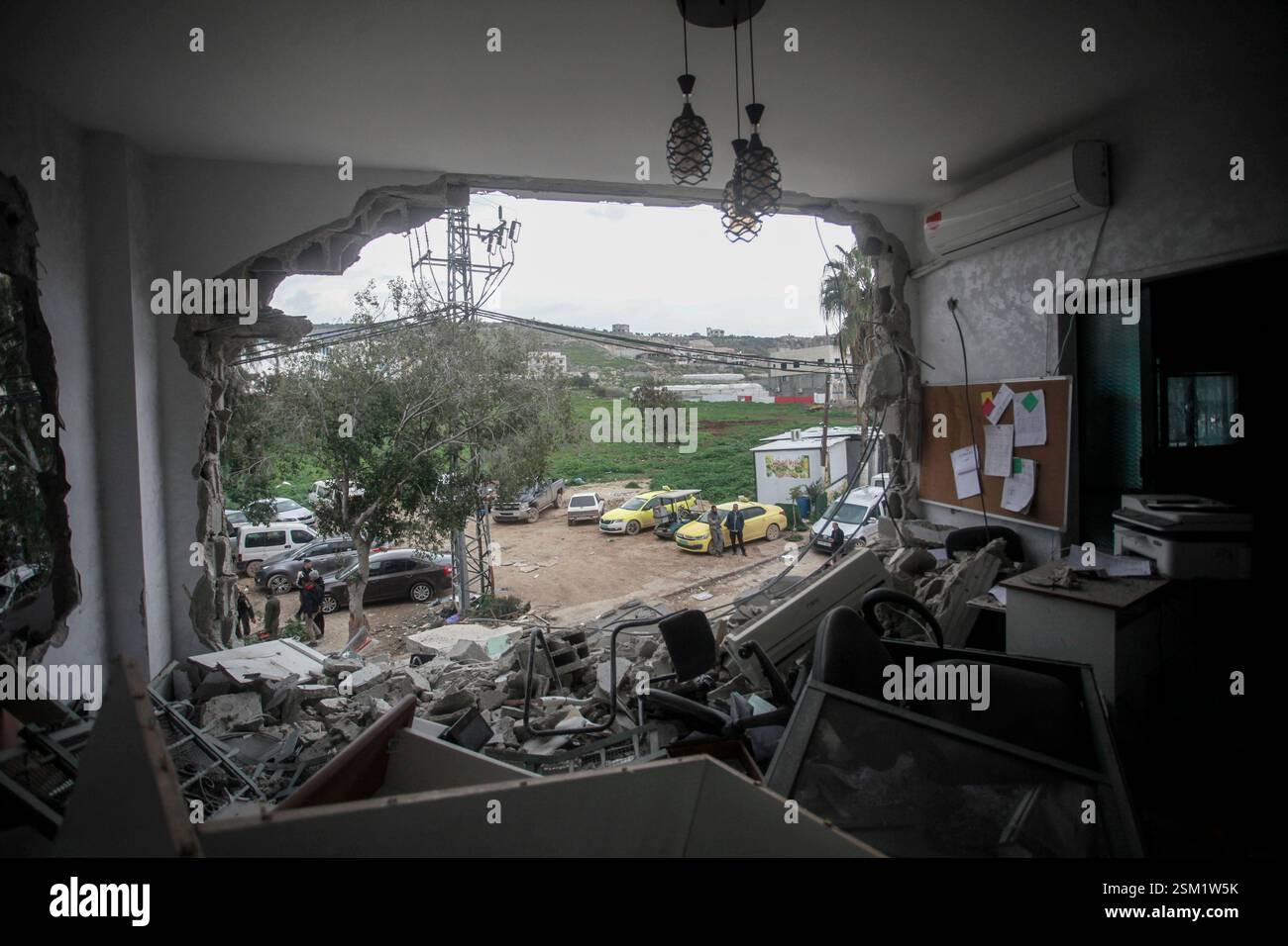 Tubas, Palestine. 12th Feb, 2025. Israeli army forces blow up the ...