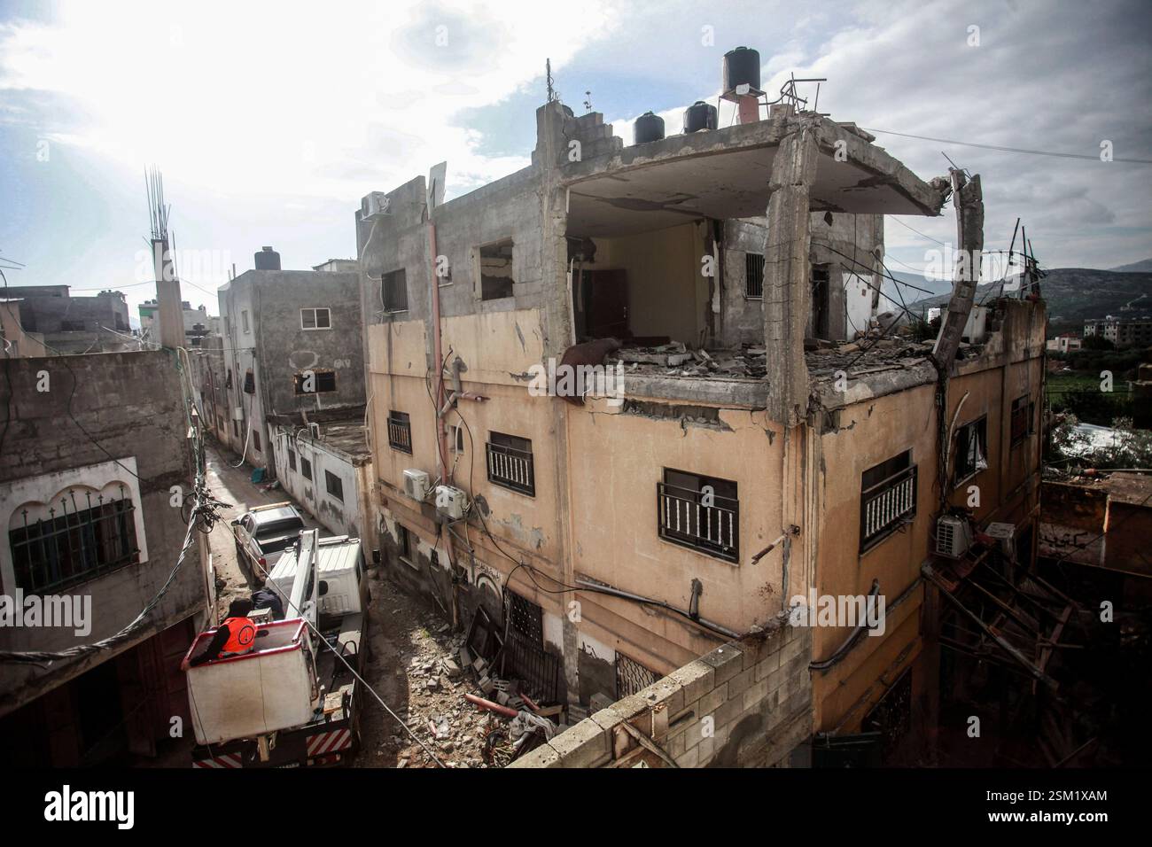 Tubas, Palestine. 12th Feb, 2025. A Palestinian house belonging to ...
