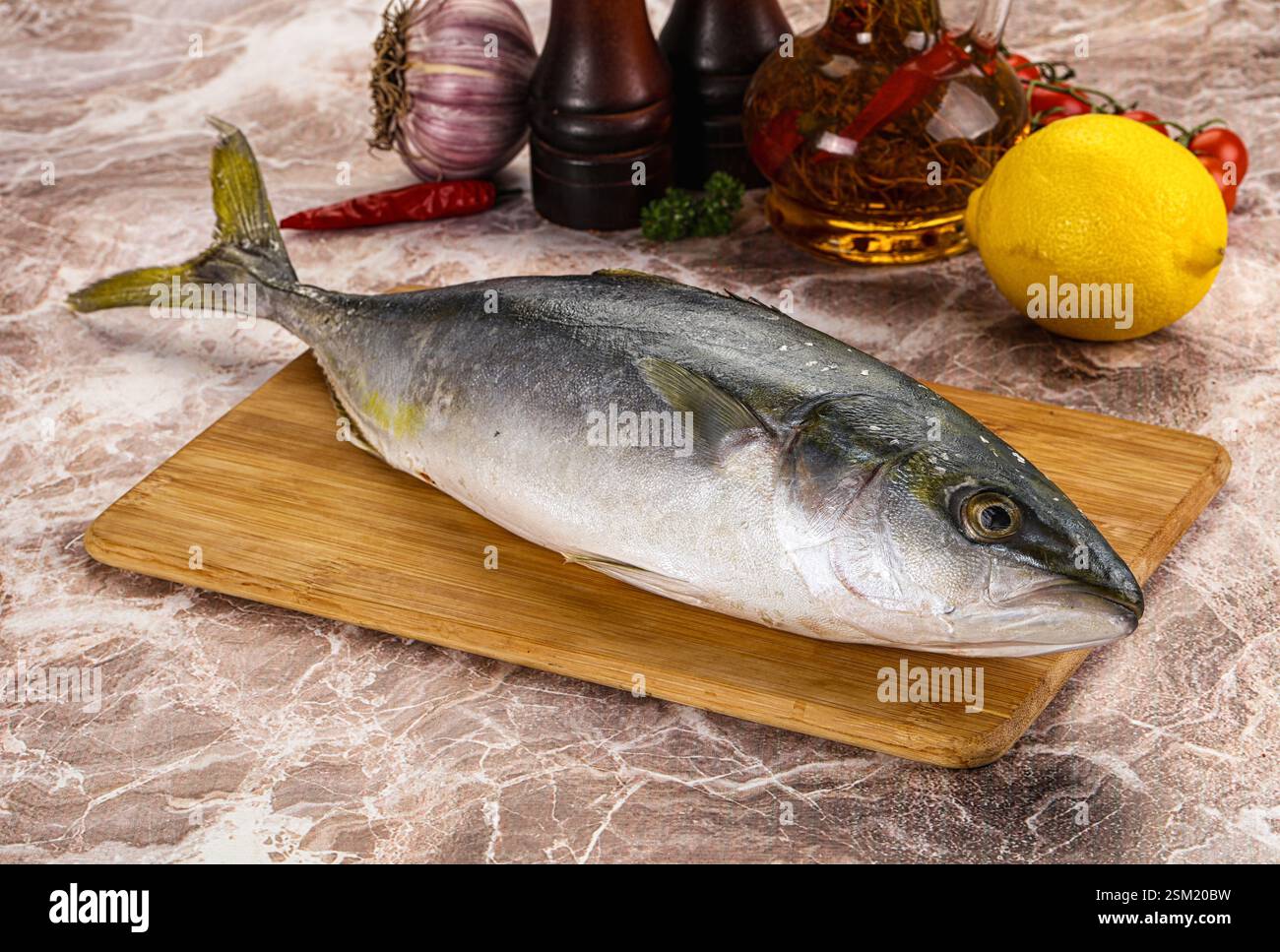 Raw Japanese Amberjack fish for cooking Stock Photo - Alamy