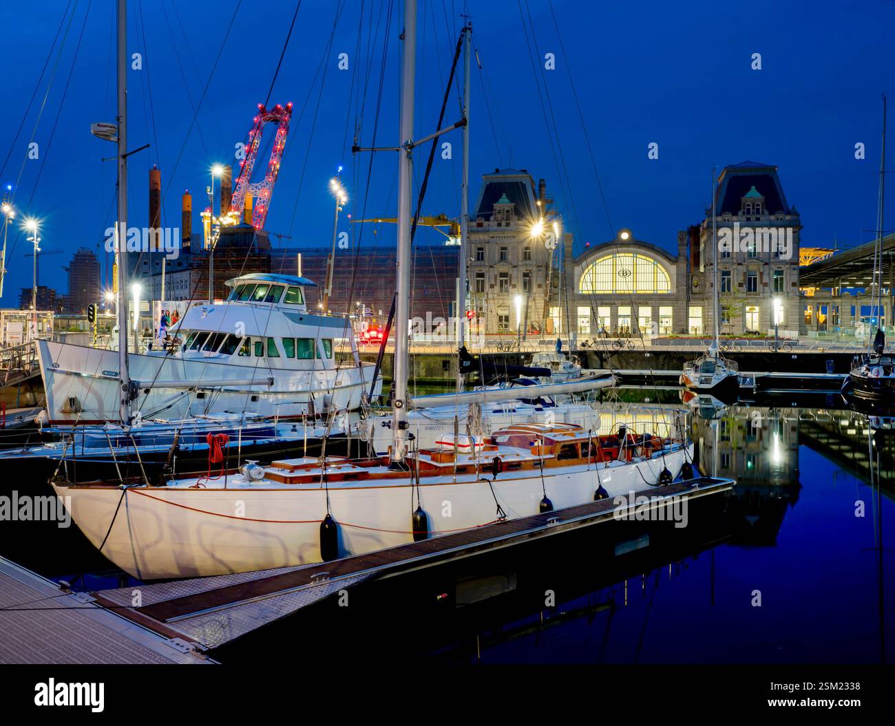 Belgium, Ostend, railway station dusk Stock Photo - Alamy