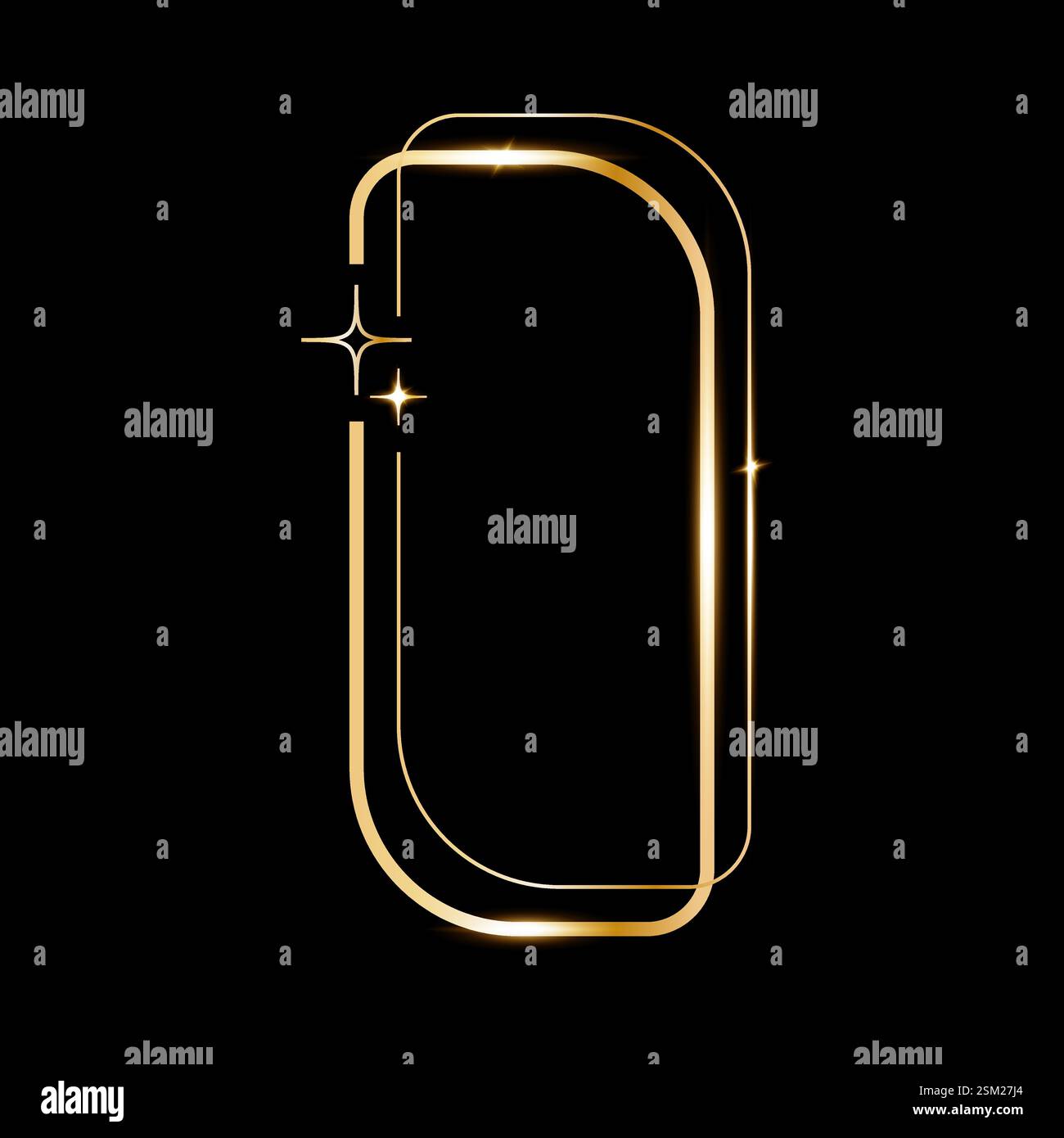 Star glare golden arch geometric frame shape, Vector golden minimalist ...