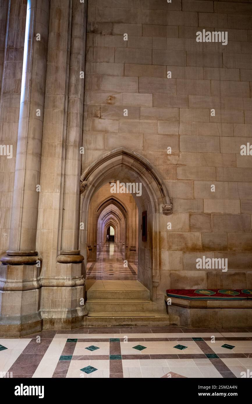 Compound cluster pier and side aisle of the National Cathedral in ...