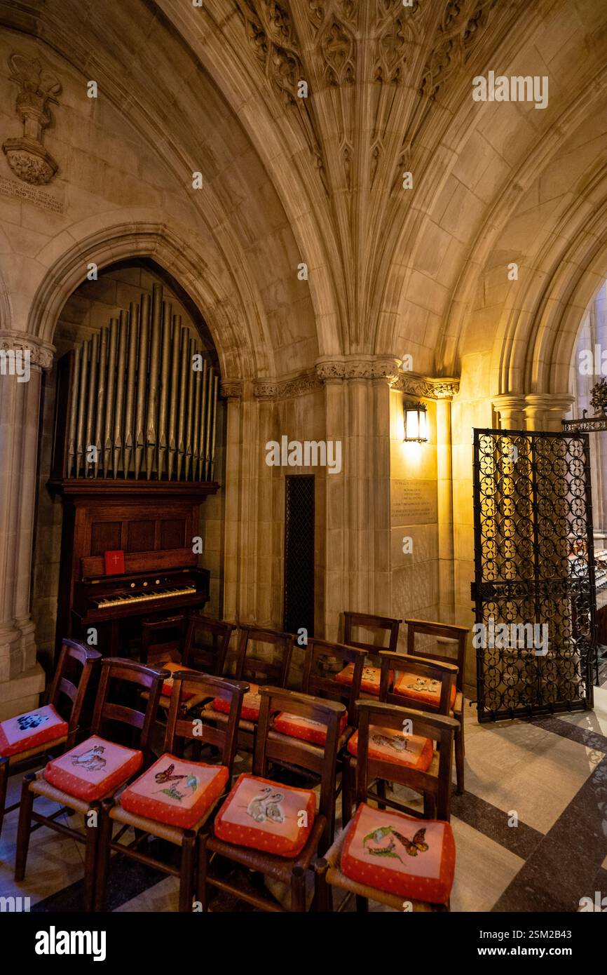 A lowered ceiling with fan vaulting at the Children's Chapel at the ...