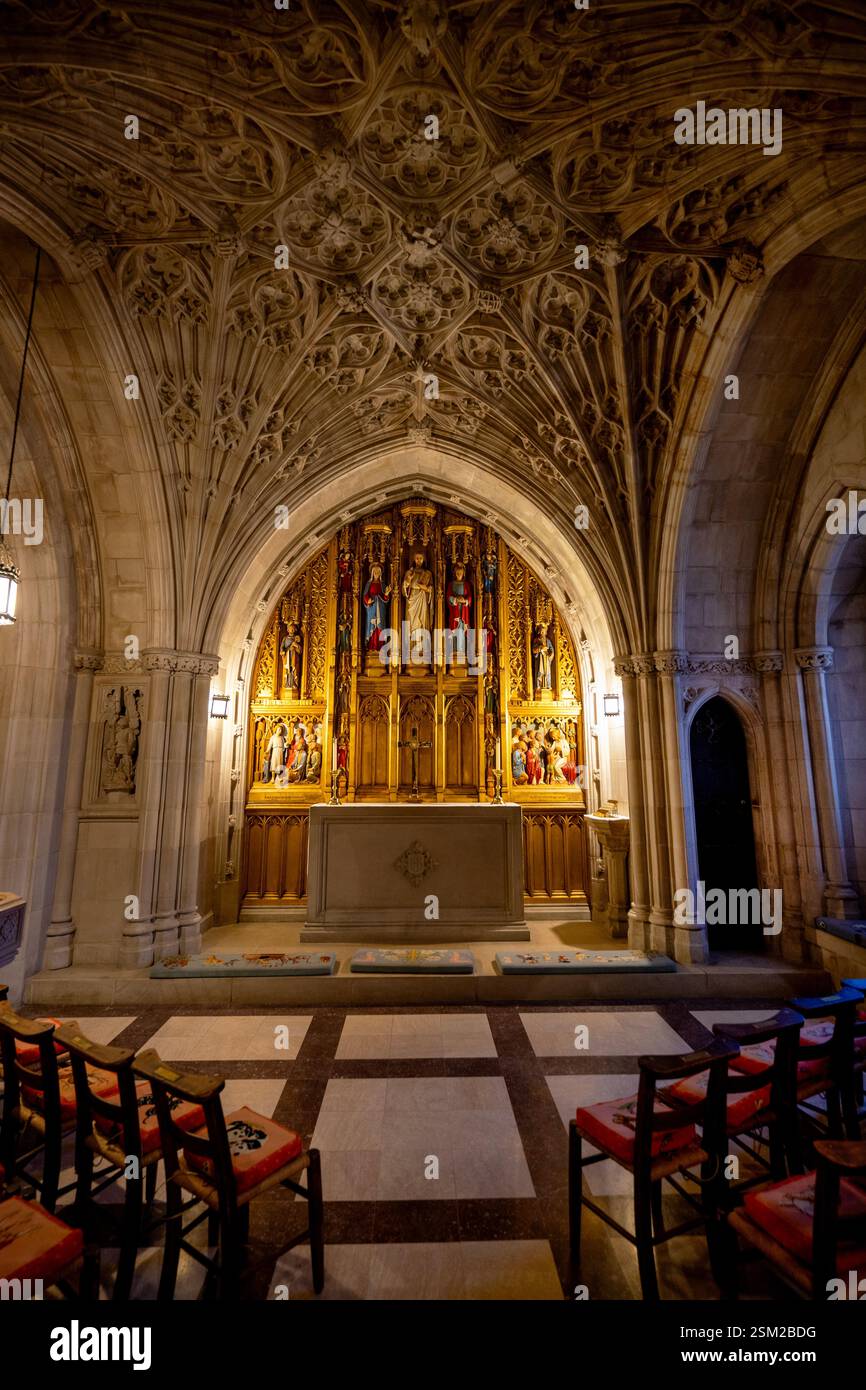A lowered ceiling with fan vaulting at the Children's Chapel at the ...