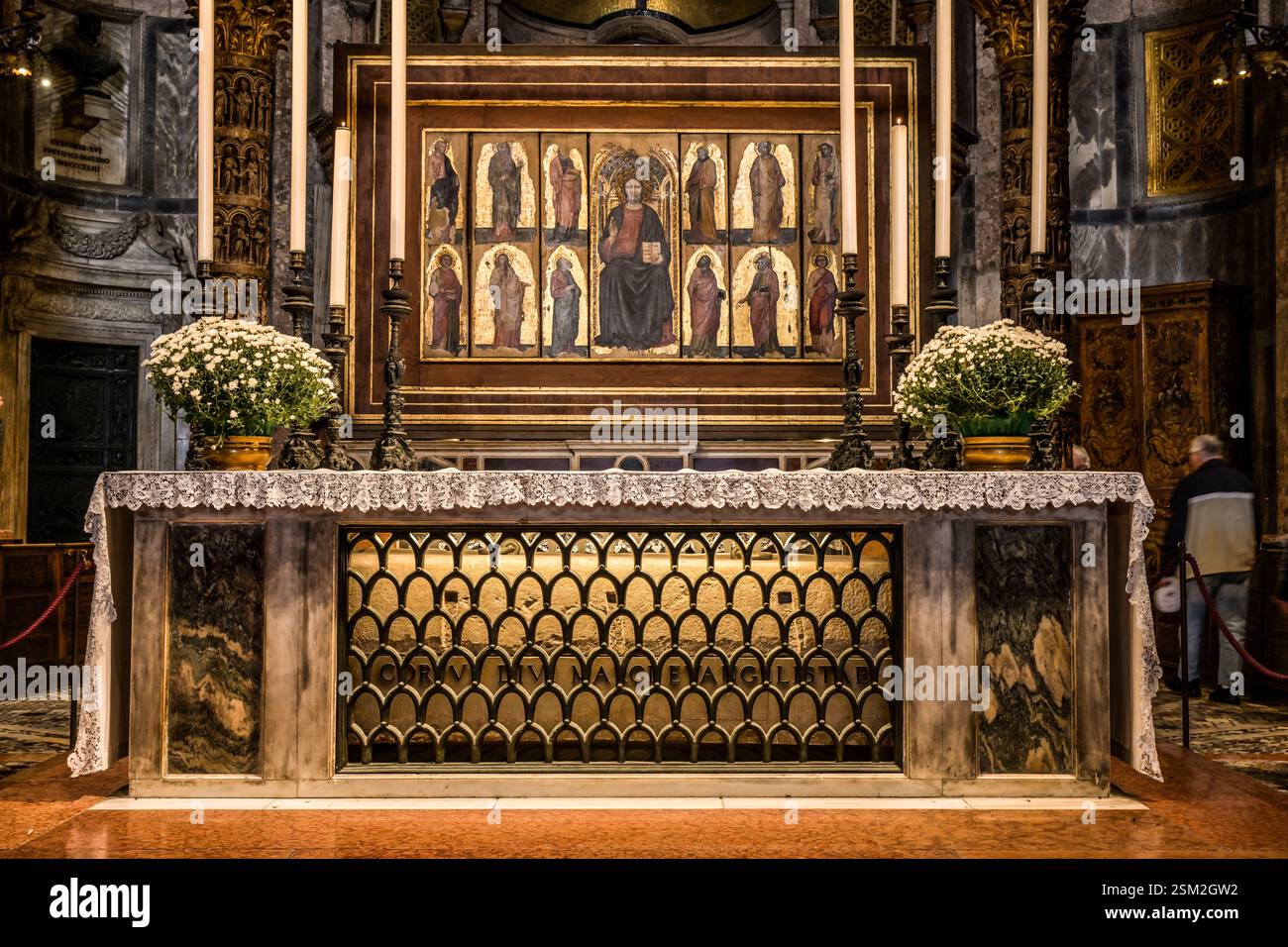 Grab des Heiligen Evangelisten Markus, Hauptaltar, Innenraum, Markusdom, Basilica di San Marco ...