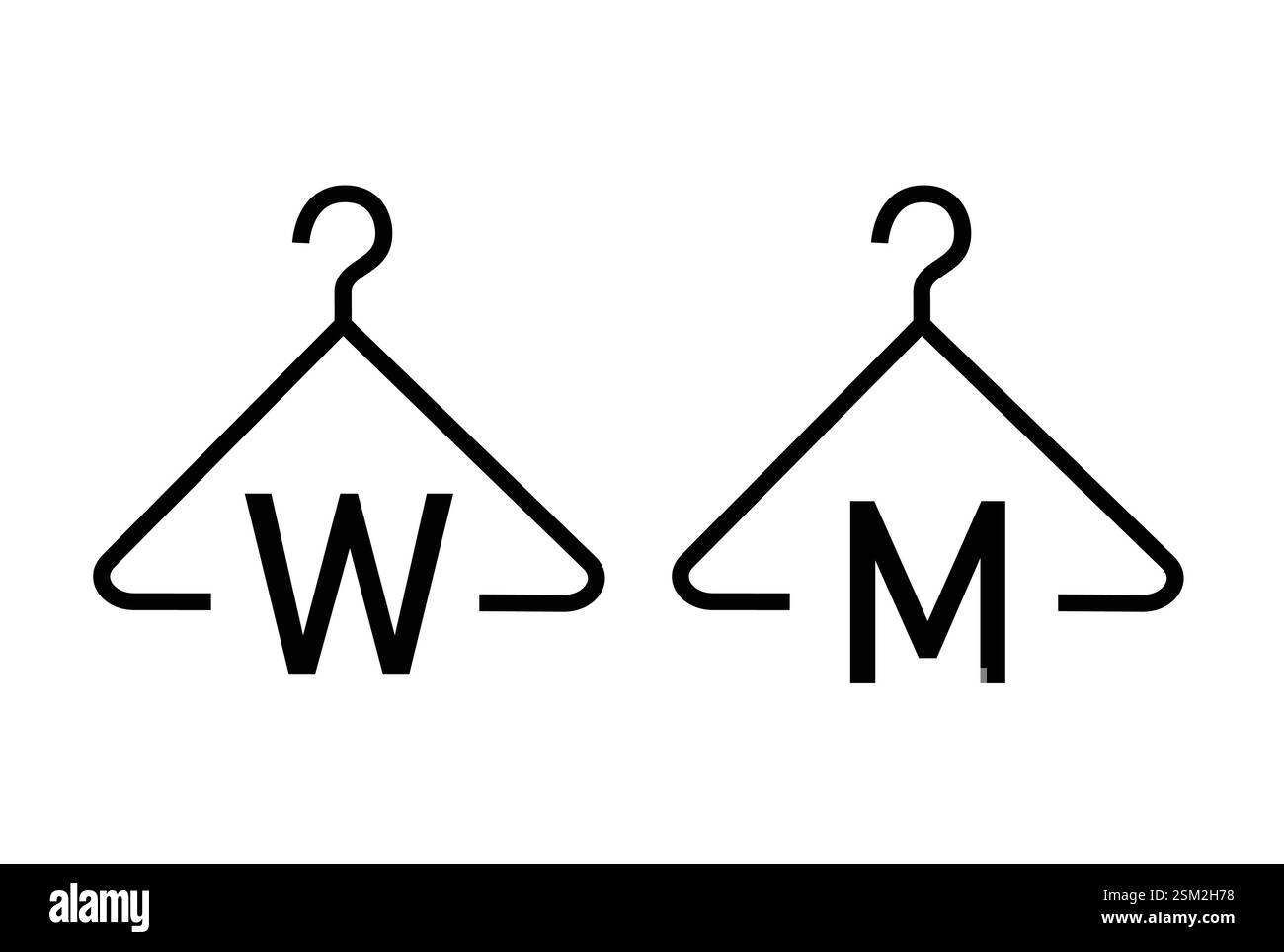 Black and white laundry care symbols featuring hangers with letters W ...