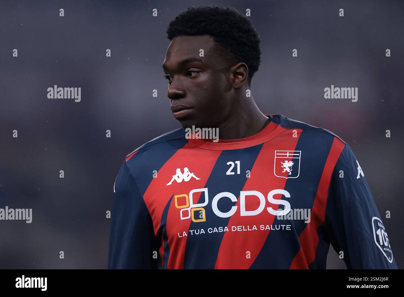 Turin, Italy. 8th Feb, 2025. Jeff Ekhator of Genoa CFC during the warm ...